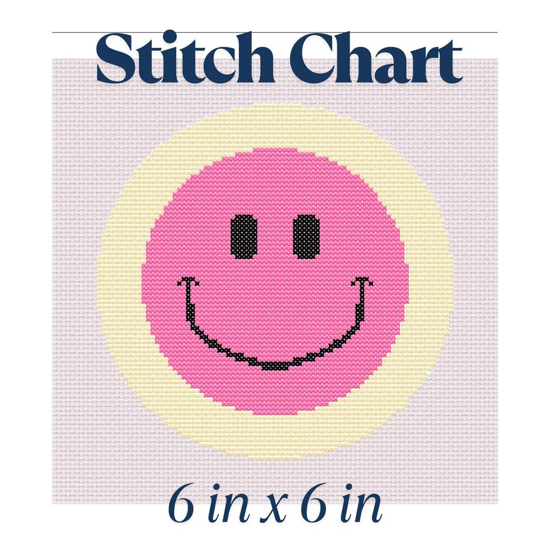 Smiley Face Cross Stitch Print - Digital Download PDF - Etsy