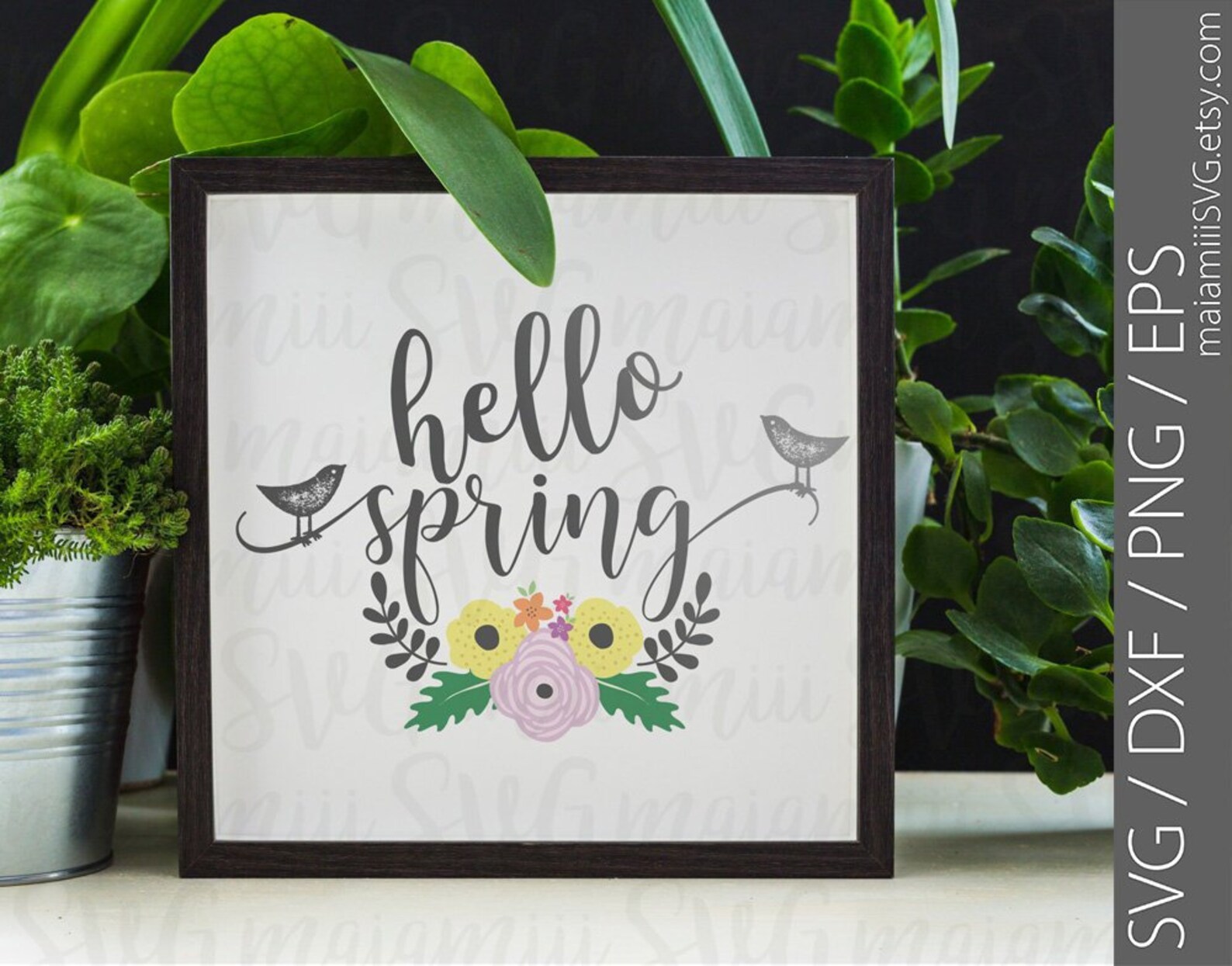 Hello Spring SVG Easter SVG Hello SVG Floral Svg Cut File | Etsy