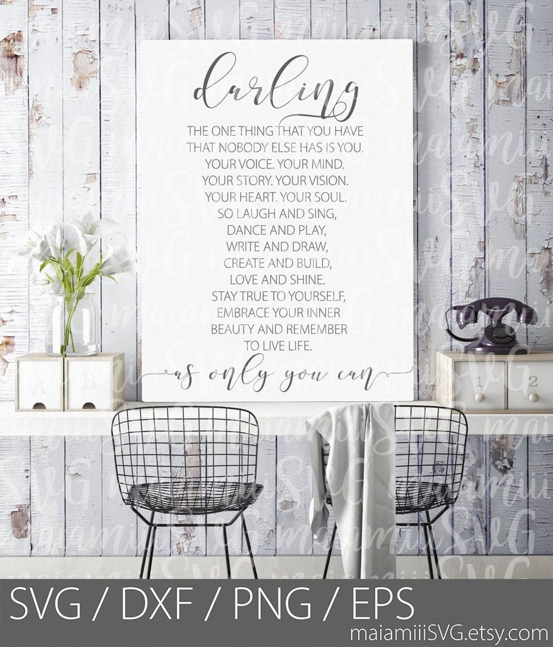 Darling Svg Nursery Decor Motivational Svg Children - Etsy