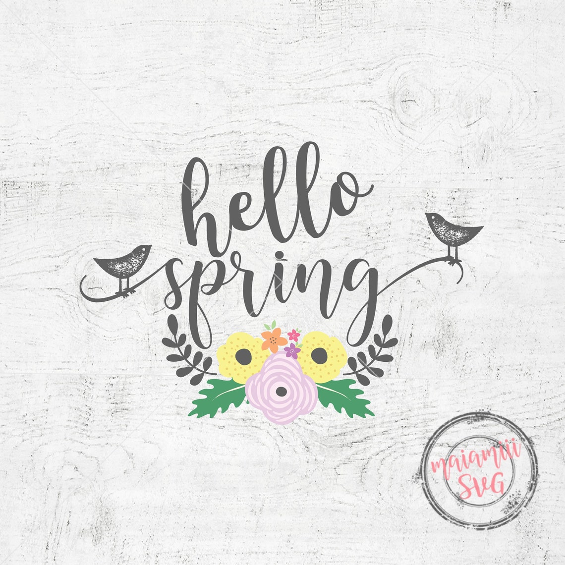 Hello Spring SVG Easter SVG Hello SVG Floral Svg Cut File | Etsy