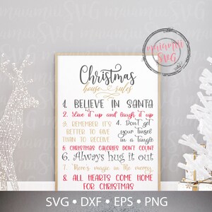 Christmas House Rules Svg Family Christmas Svg Funny - Etsy