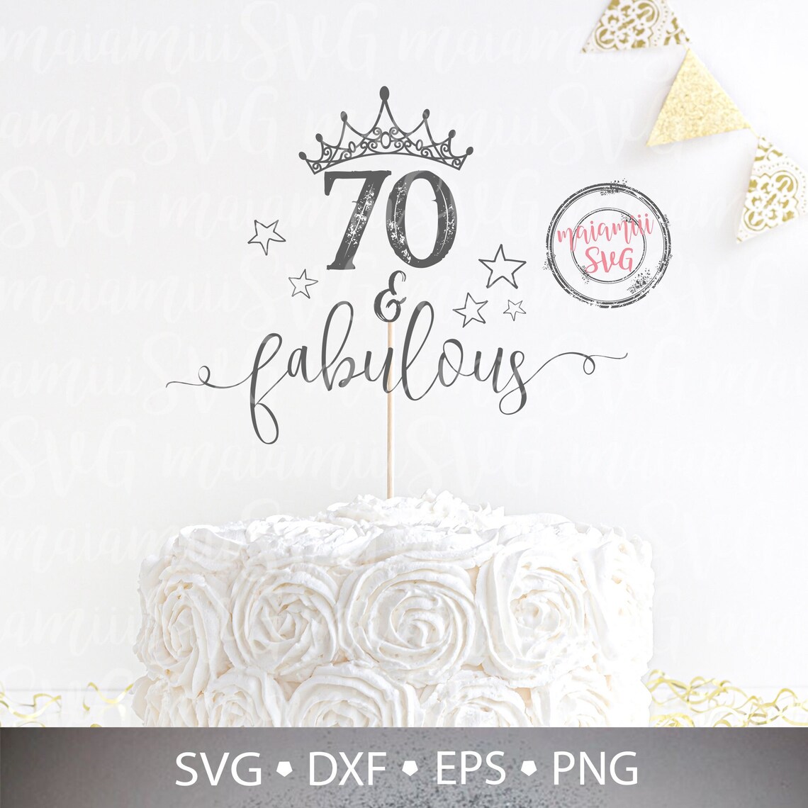 70 & Birthday SVG, Queen Crown Cut File (digital Download - Etsy