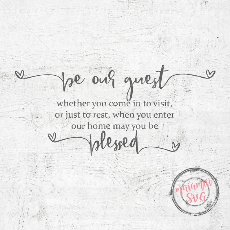 Be Our Guest Svg Welcome Guest Svg Wall Frame Svg for Guest - Etsy Canada
