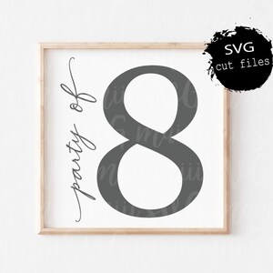 Party of 8 Svg, 8th Birthday Svg, Party of Eight Svg, Number Sign Svg ...