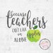 Because Teachers Can't Live on Apples Alone Svg, Teacher Life Svg, Best ...