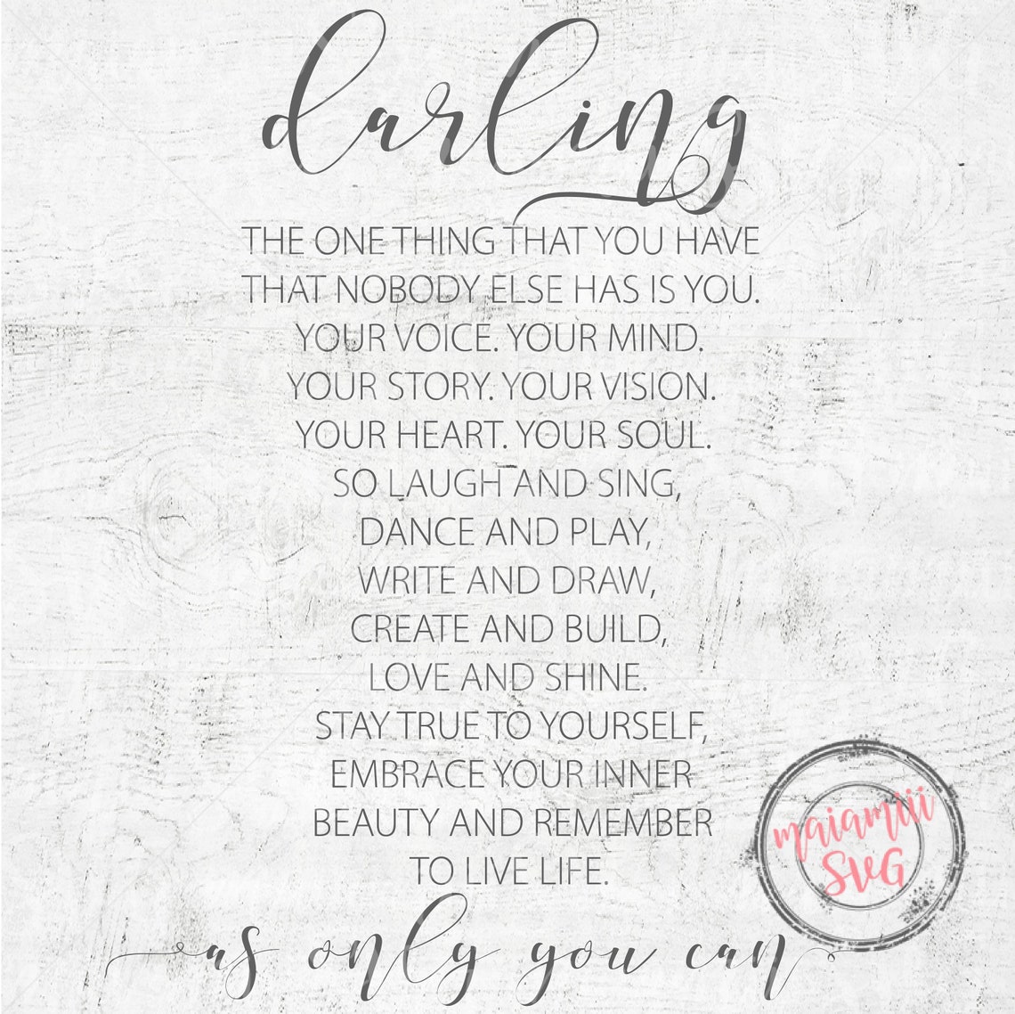 Darling Svg Nursery Decor Motivational Svg Children - Etsy