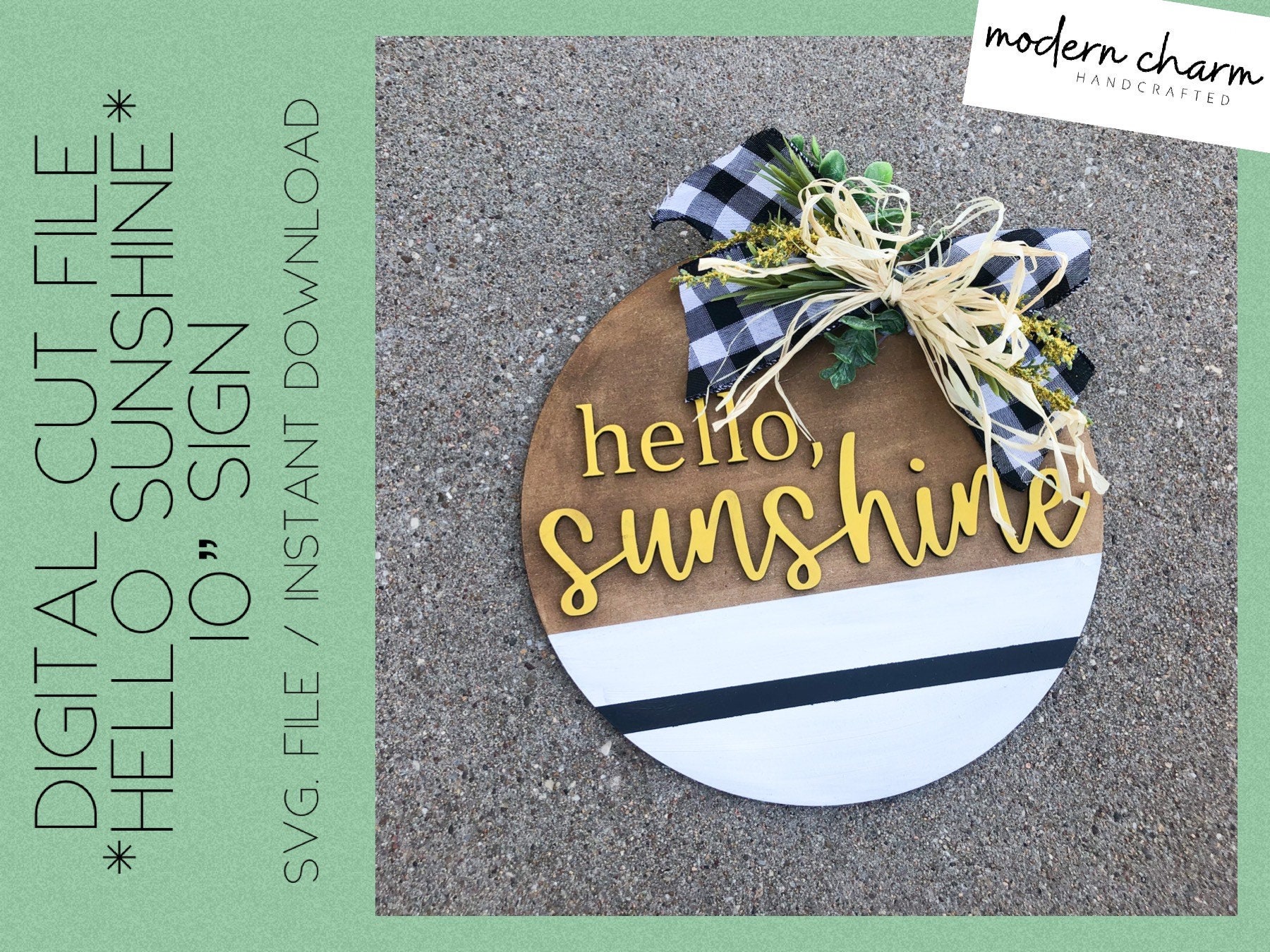 Hello Sunshine Sign Glowforge Laser Sign SVG Tiered Tray - Etsy