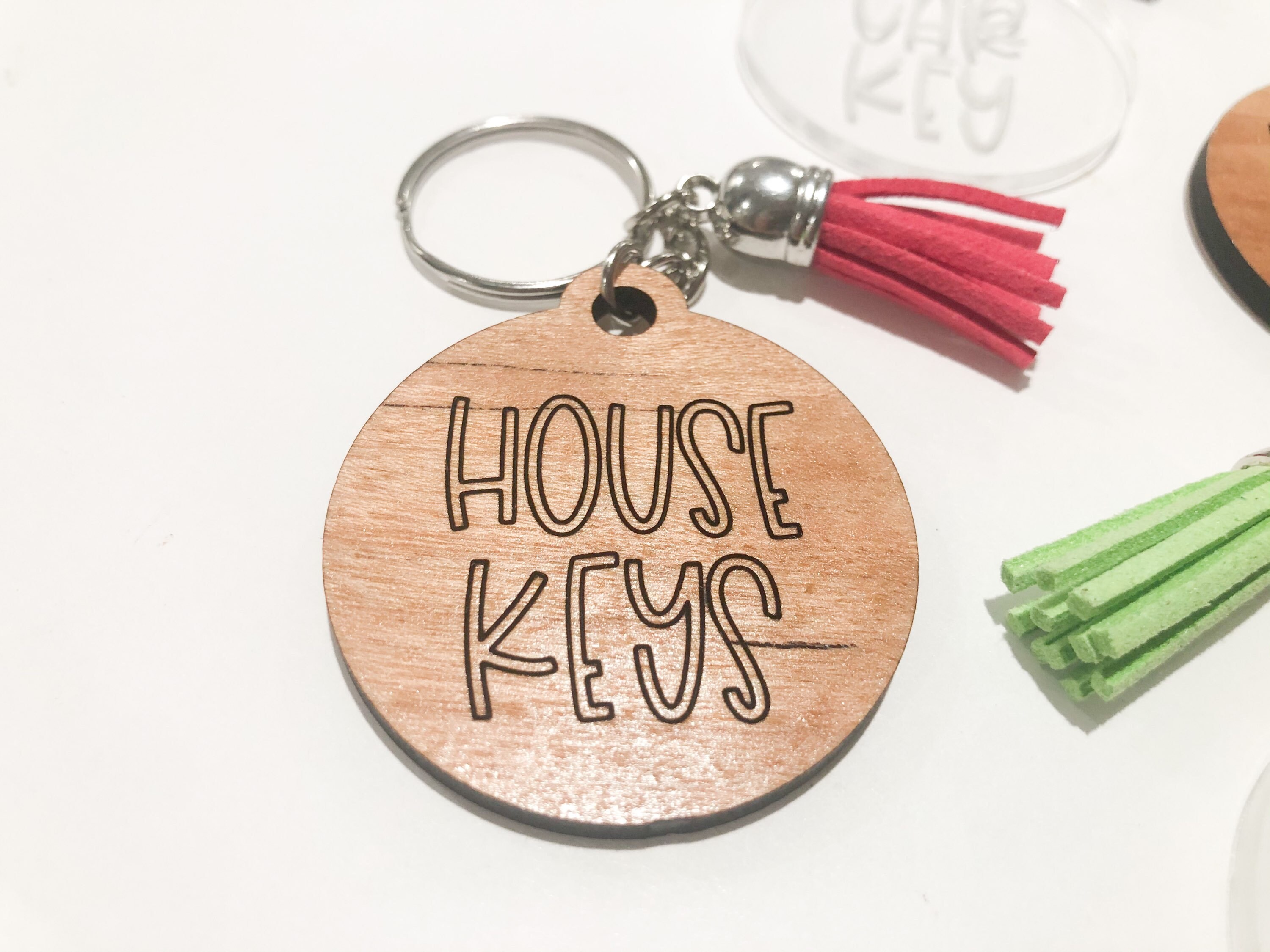 Keychains Household Variety Set Glowforge Laser Keychain - Etsy