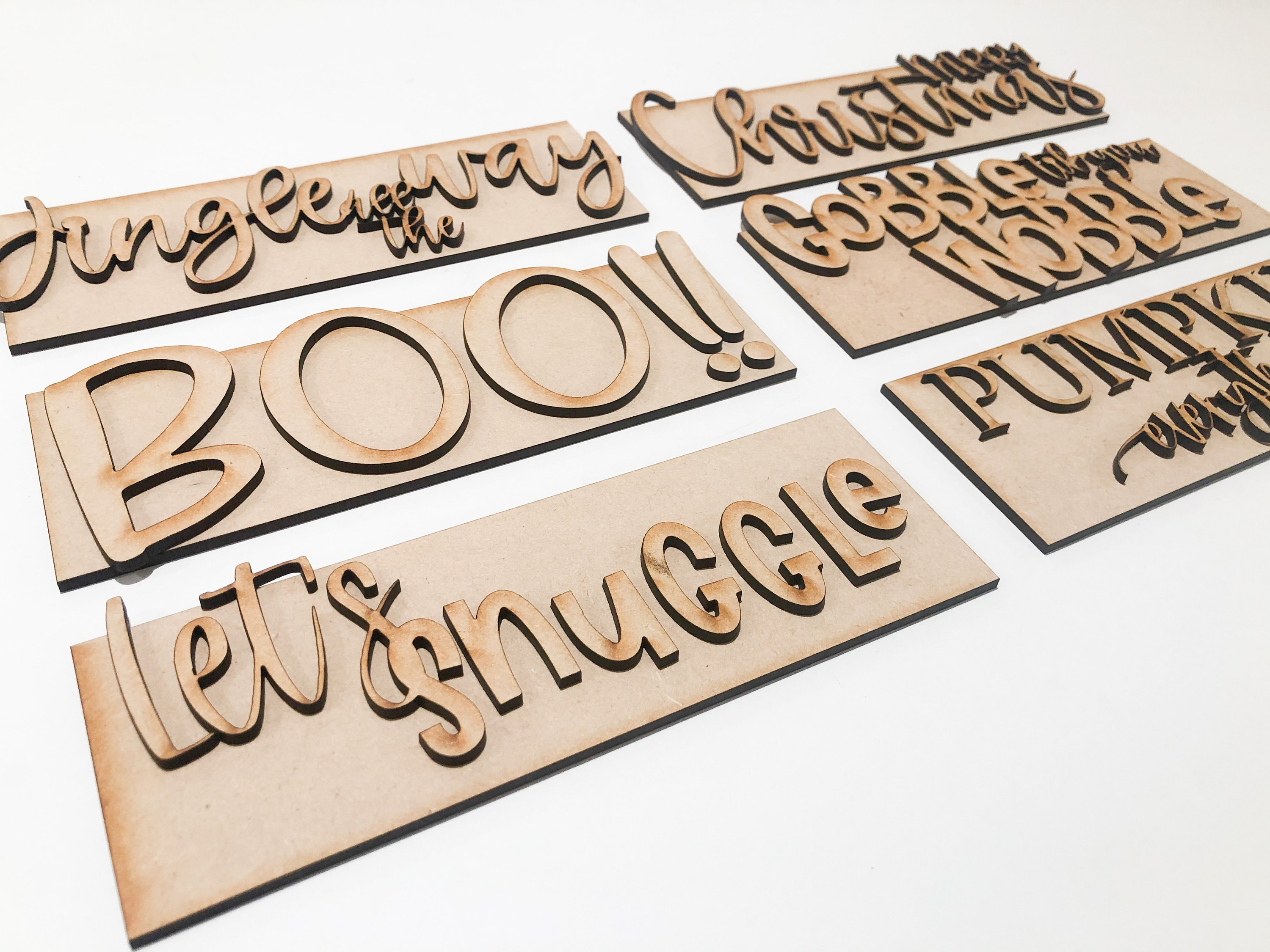 Word Plates Set 1 Fall Halloween Christmas Glowforge - Etsy