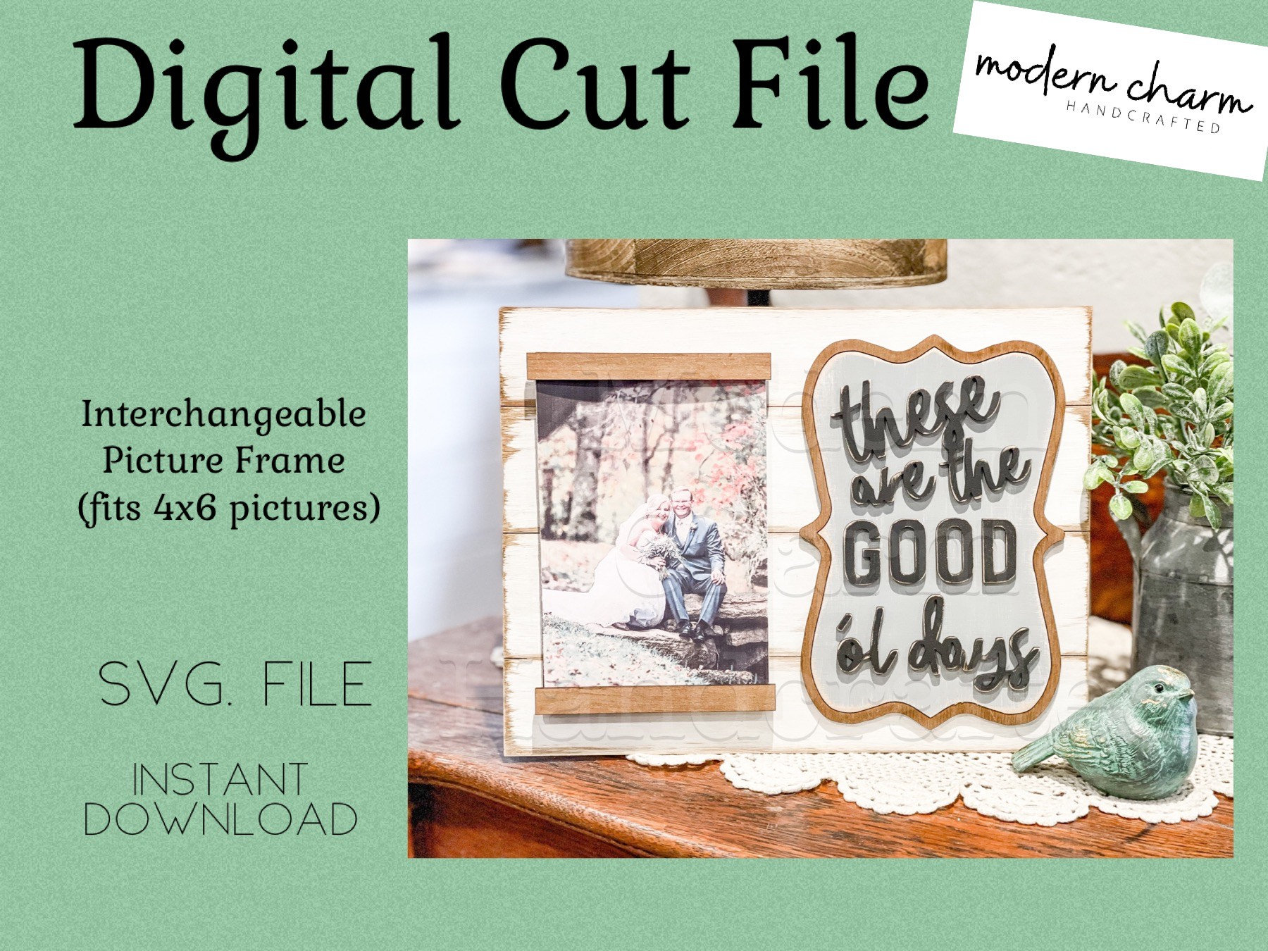 Good Ol' Days, Interchangeable Frame, Picture Frame, Glowforge Laser ...