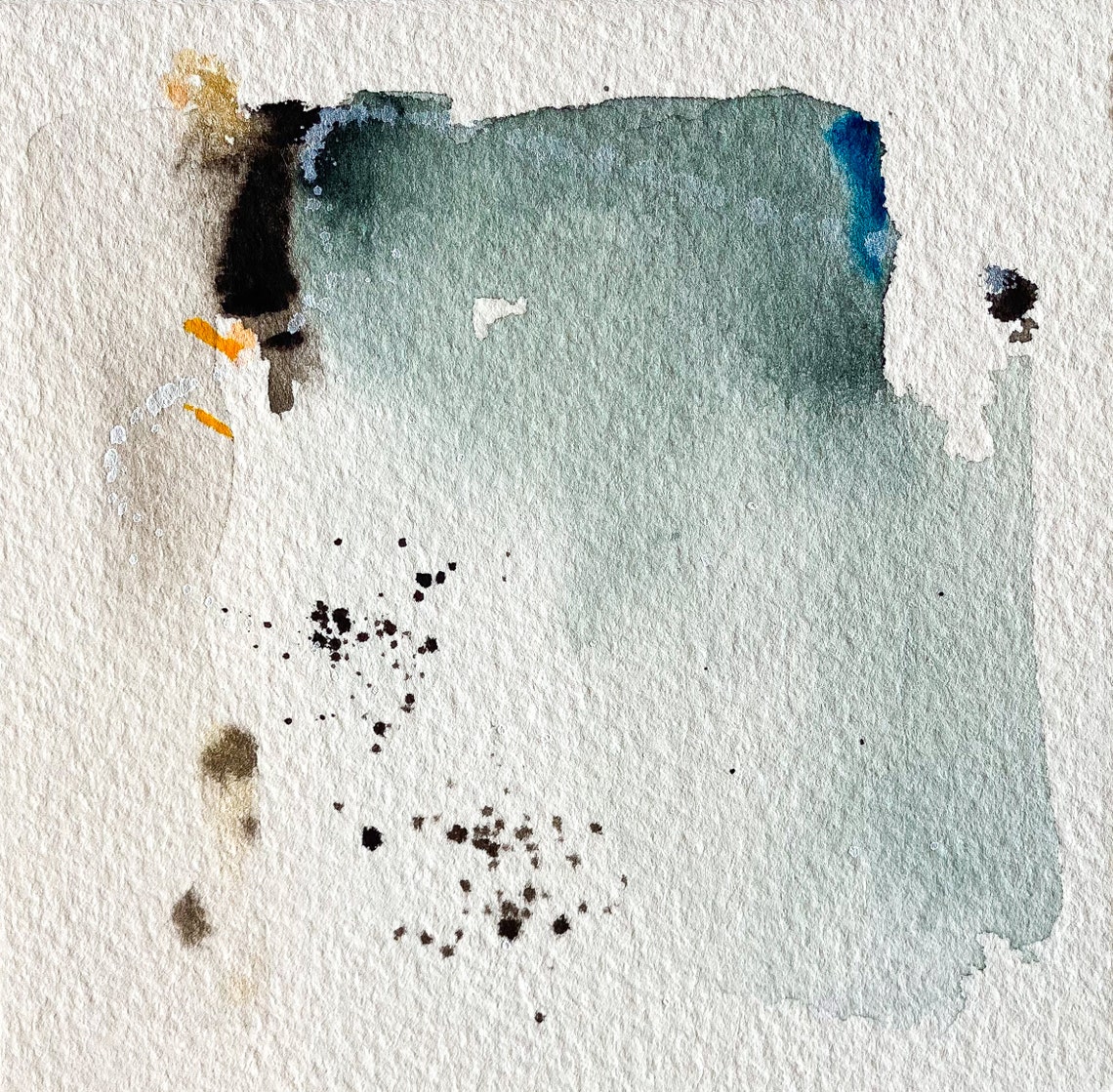 Original Watercolor Painting, Small Abstract Painting, Mini Wood ...