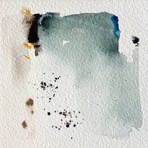 Original Watercolor Painting, Small Abstract Painting, Mini Wood ...