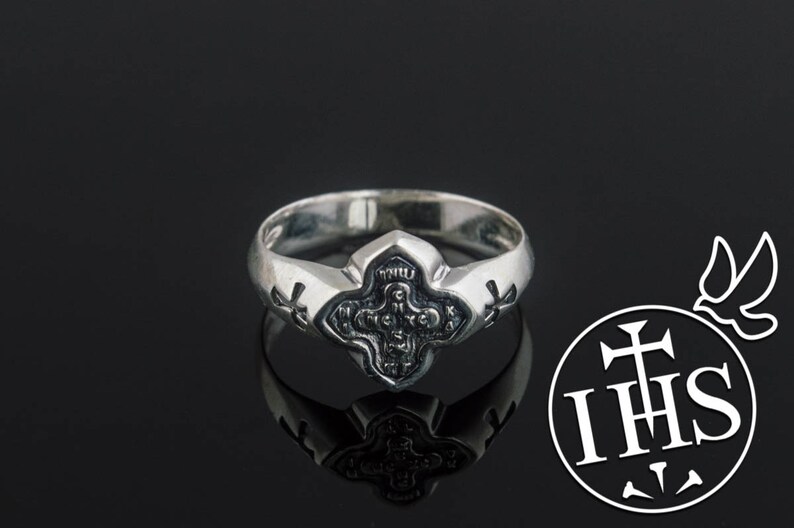 Cross Chris Ring 925 Silver Corss Ring Handcrafted Christian - Etsy