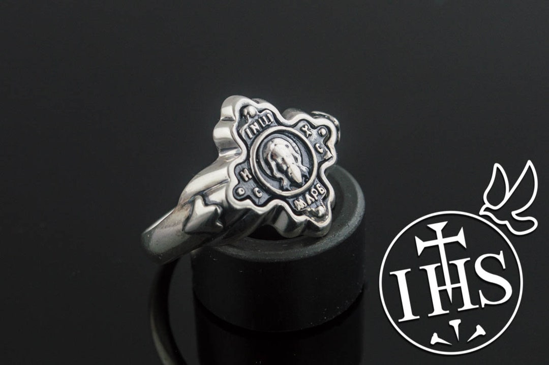 Jesus Chris Ring Sterling Silver Corss Ring Handcrafted - Etsy