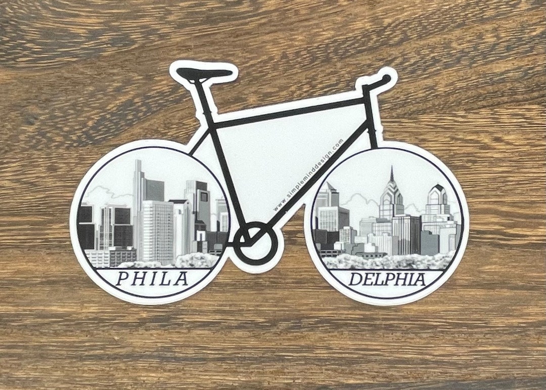 Philadelphia Skyline Bike Sticker | Hybrid Bicycle Decal - Etsy