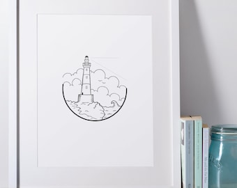 Pen Ink Lighthouse - Etsy