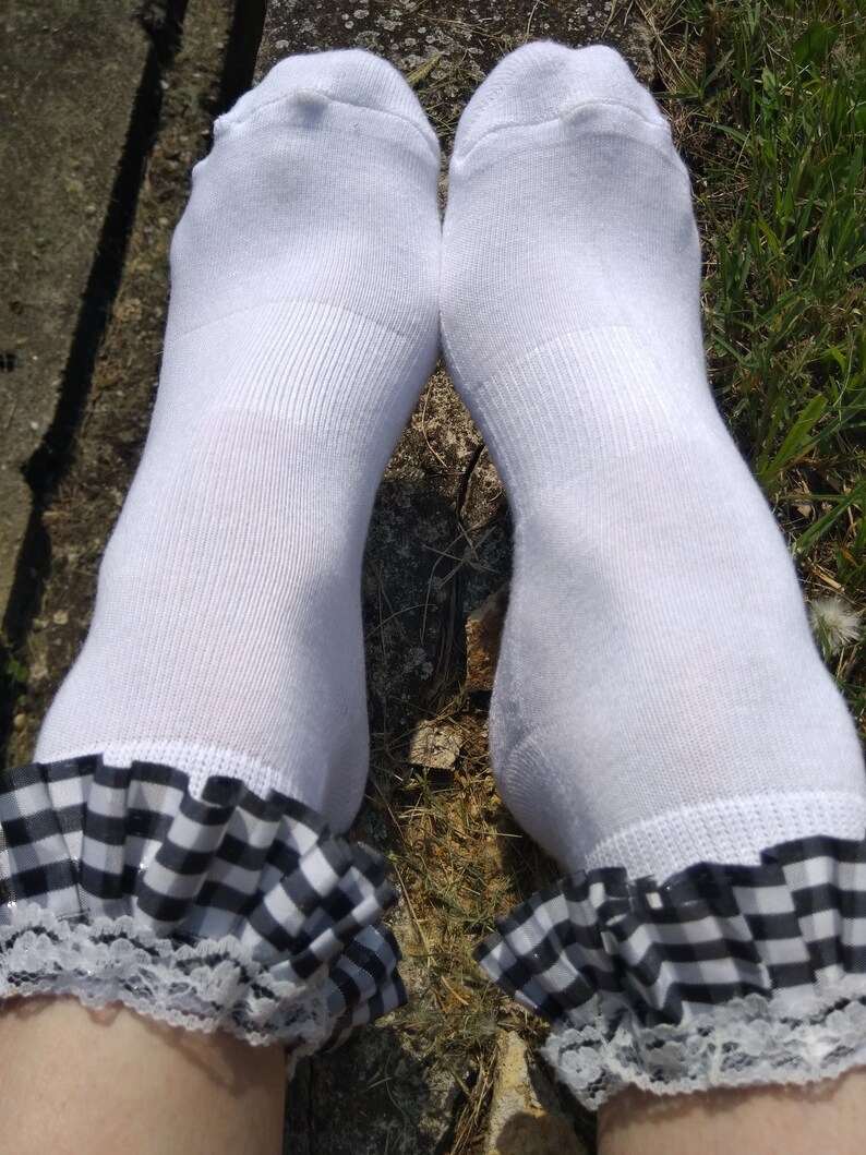 Coole Socken. Weiße Baumwolle lustige süße Neuheit Spitze Band - Etsy.de