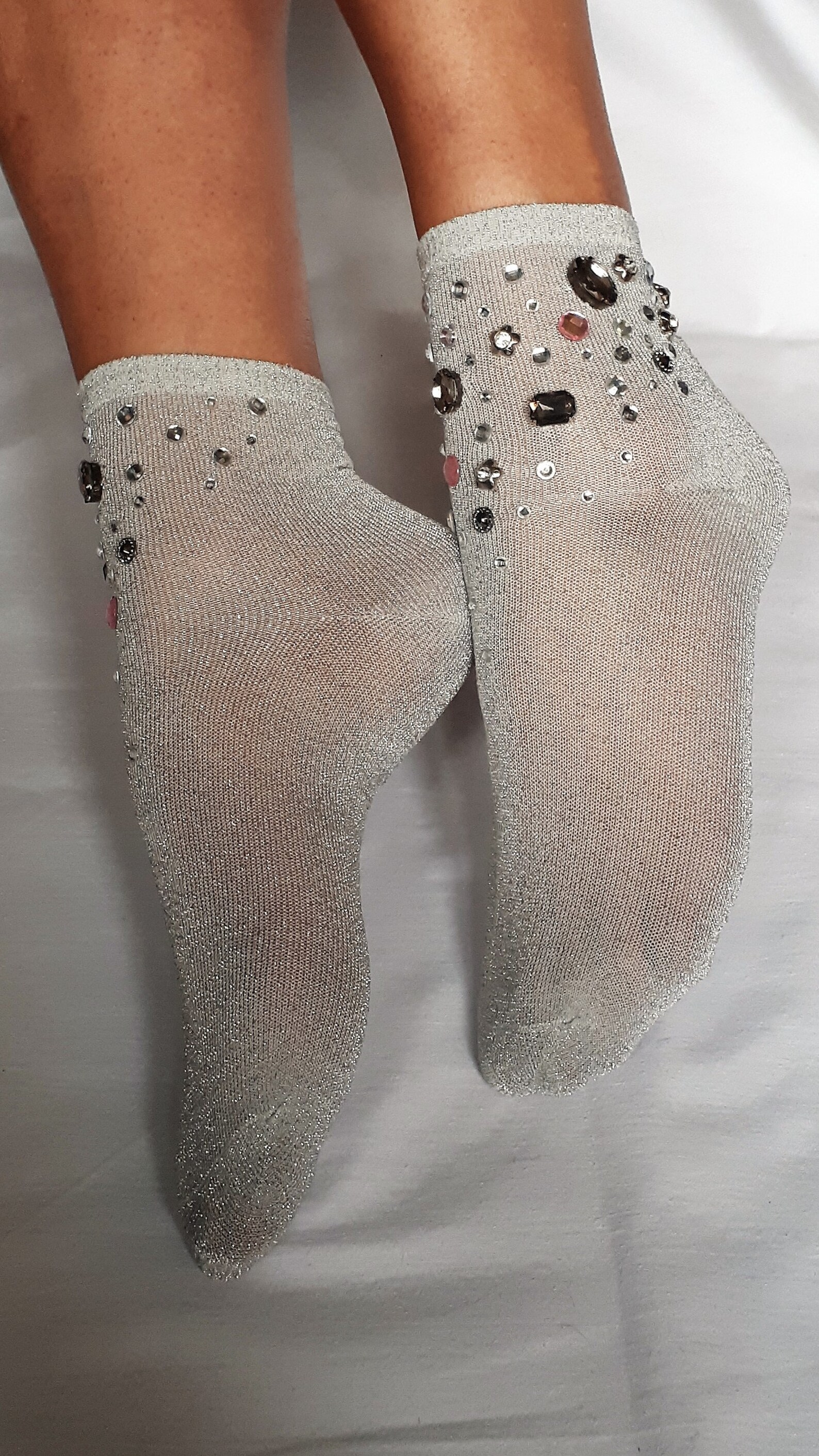 Silver Socks. Cotton Lurex Cute Funny Novelty Socks. New Year | Etsy