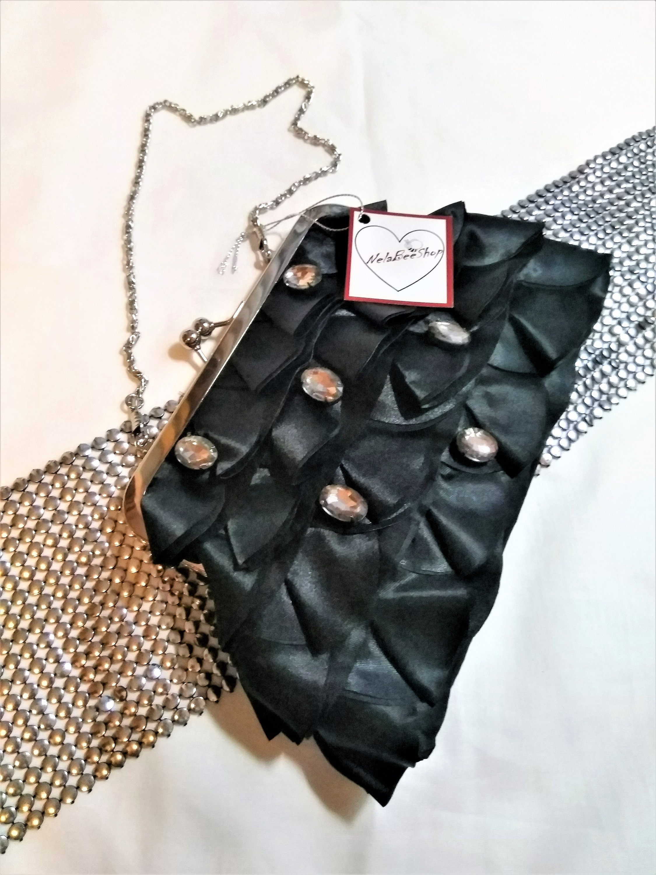 Formal Clutch. Satin Black Clasp Festival Embellished Purse. | Etsy