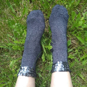 Cotton Sequin Socks. Lurex Cute Funny Novelty Cool Glitter Ankle Socks ...
