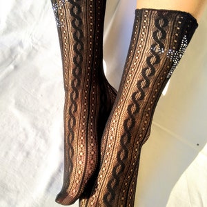Fishnets Tights. Black Mesh Sheer Cute Novelty Cool Socks With - Etsy