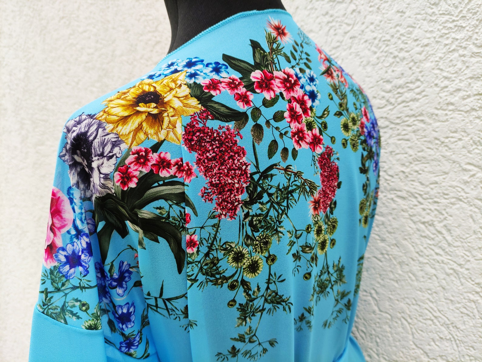 Sky Blue Chiffon Kimono Robe. Coctail Party Novelty Casual | Etsy