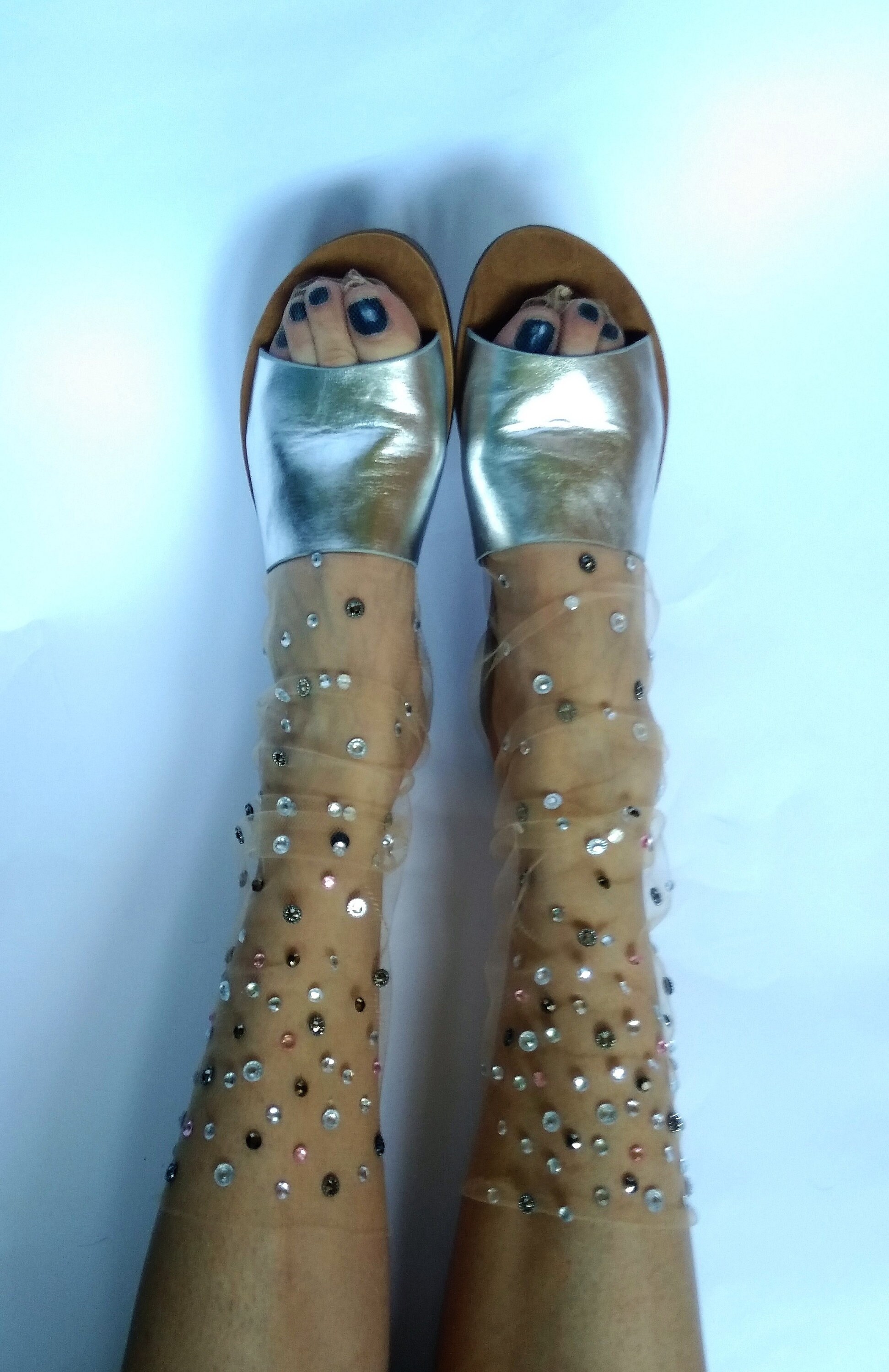 Tulle Socks. Sheer Trasparent Rhinestone Glitter Tights. | Etsy
