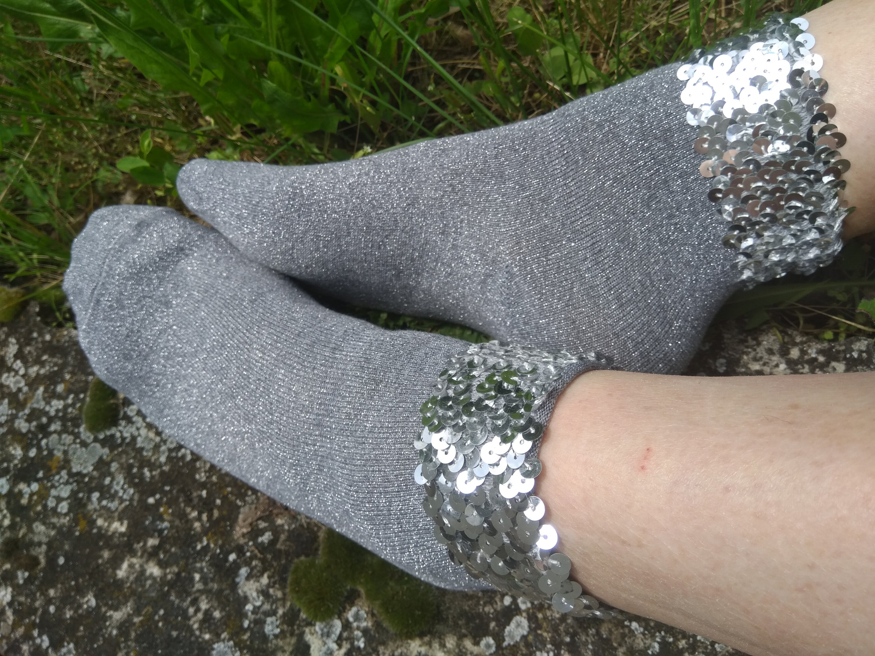 Silver Socks. Embellished Cotton Cute Funny Novelty Sequin - Etsy