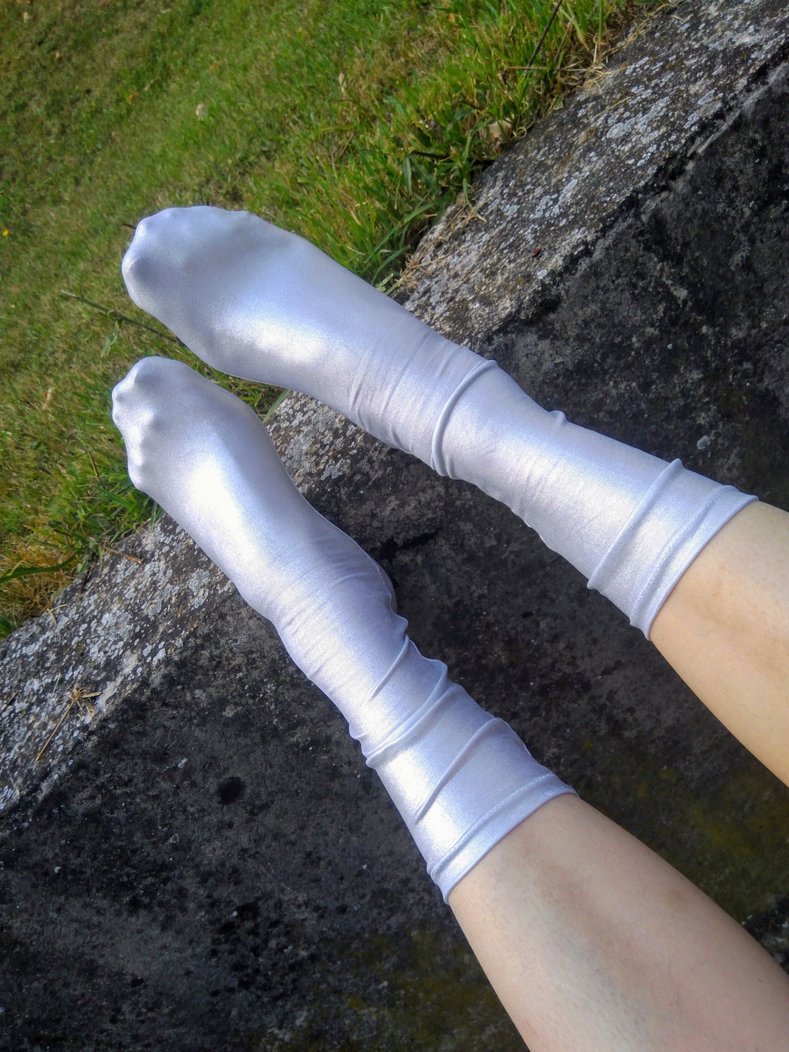 Glitter Holographic Stretchable Socks. Cute Silver Cool Ankle | Etsy