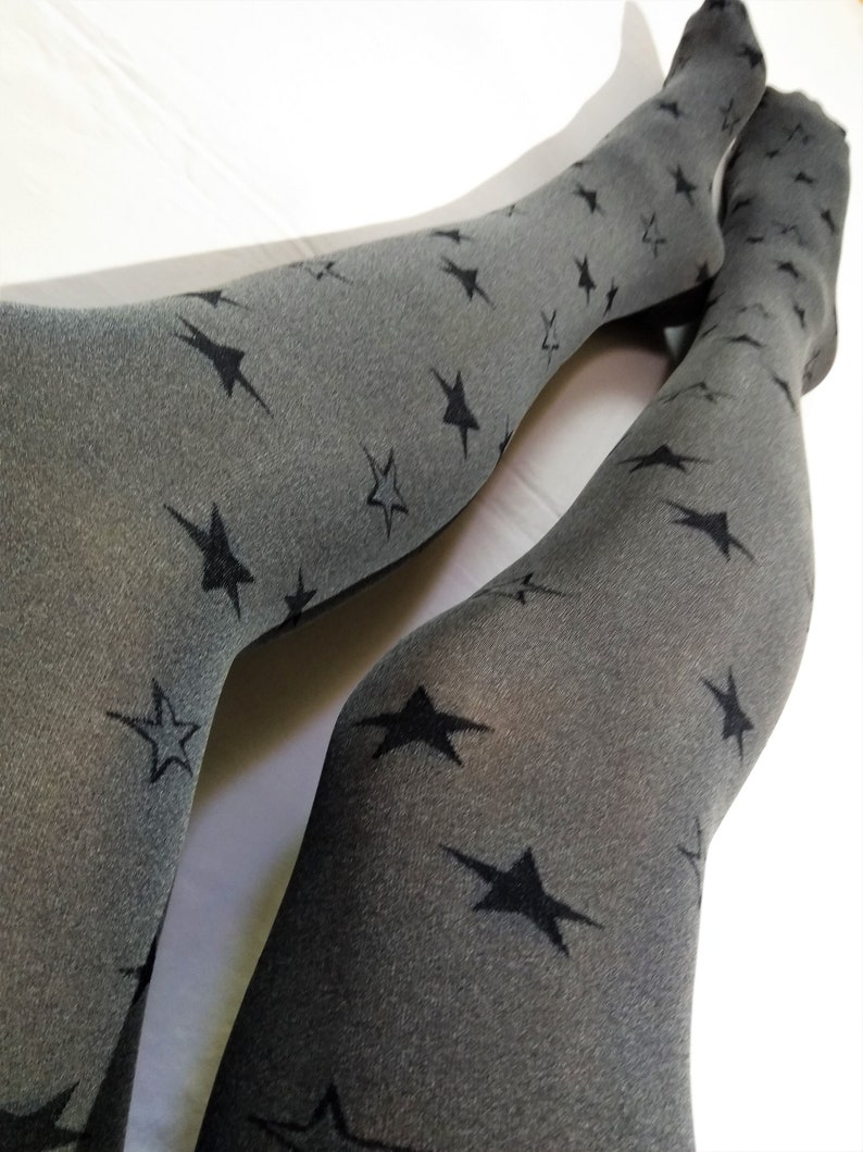 Tights. Lolita Gray Star Printed Tights. Christmas Gift Ideas. - Etsy