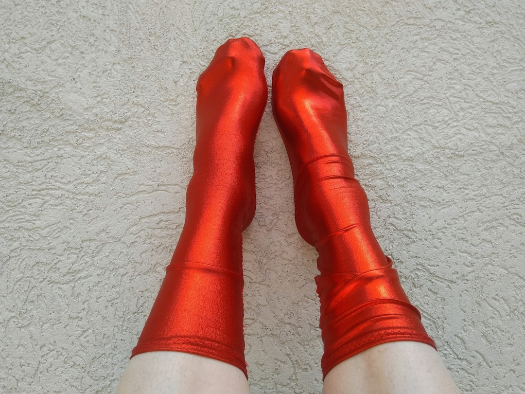 Glitter Holographic Stretchable Socks. Cute Red Cool Ankle Happy ...