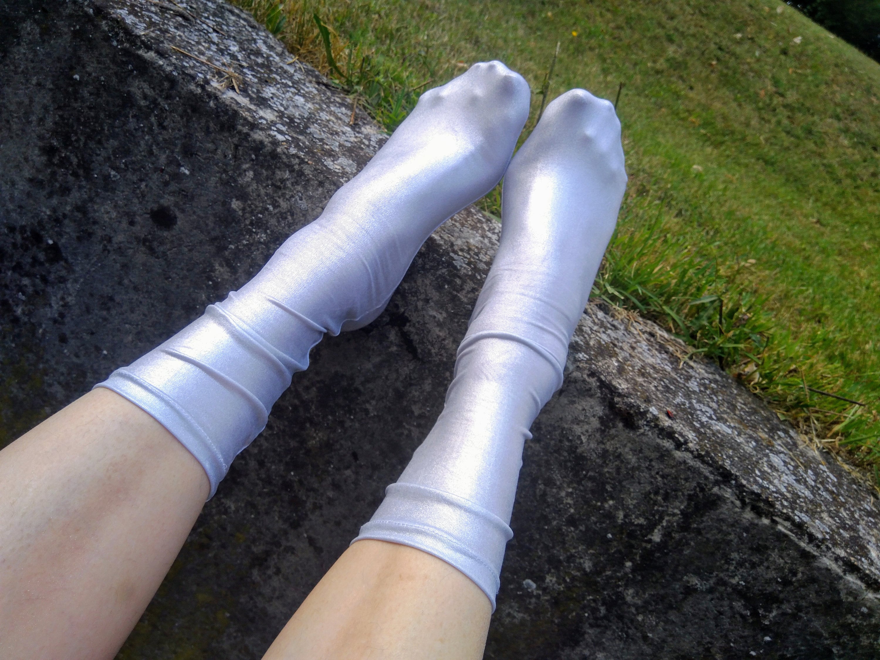 Glitter Holographic Stretchable Socks. Cute Silver Cool Ankle | Etsy