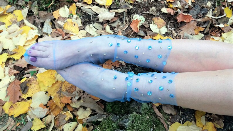 Blue Tulle Socks: Sheer Sparkle Novelty Socks - Etsy
