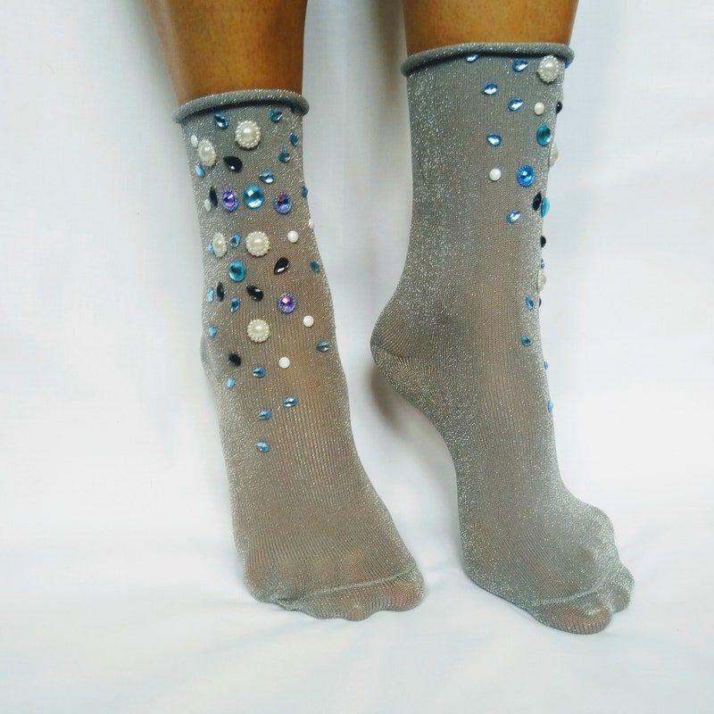 Rhinestone Socks - Etsy