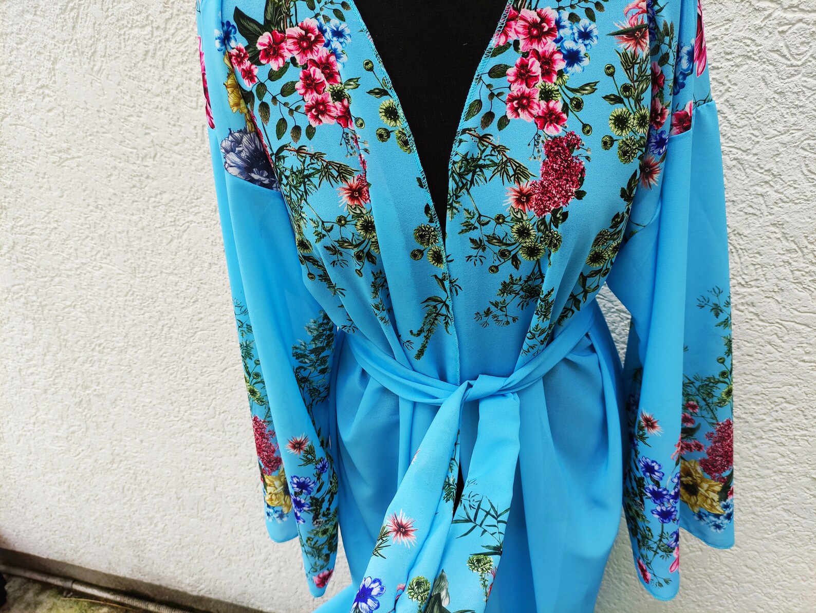 Sky Blue Chiffon Kimono Robe. Coctail Party Novelty Casual | Etsy