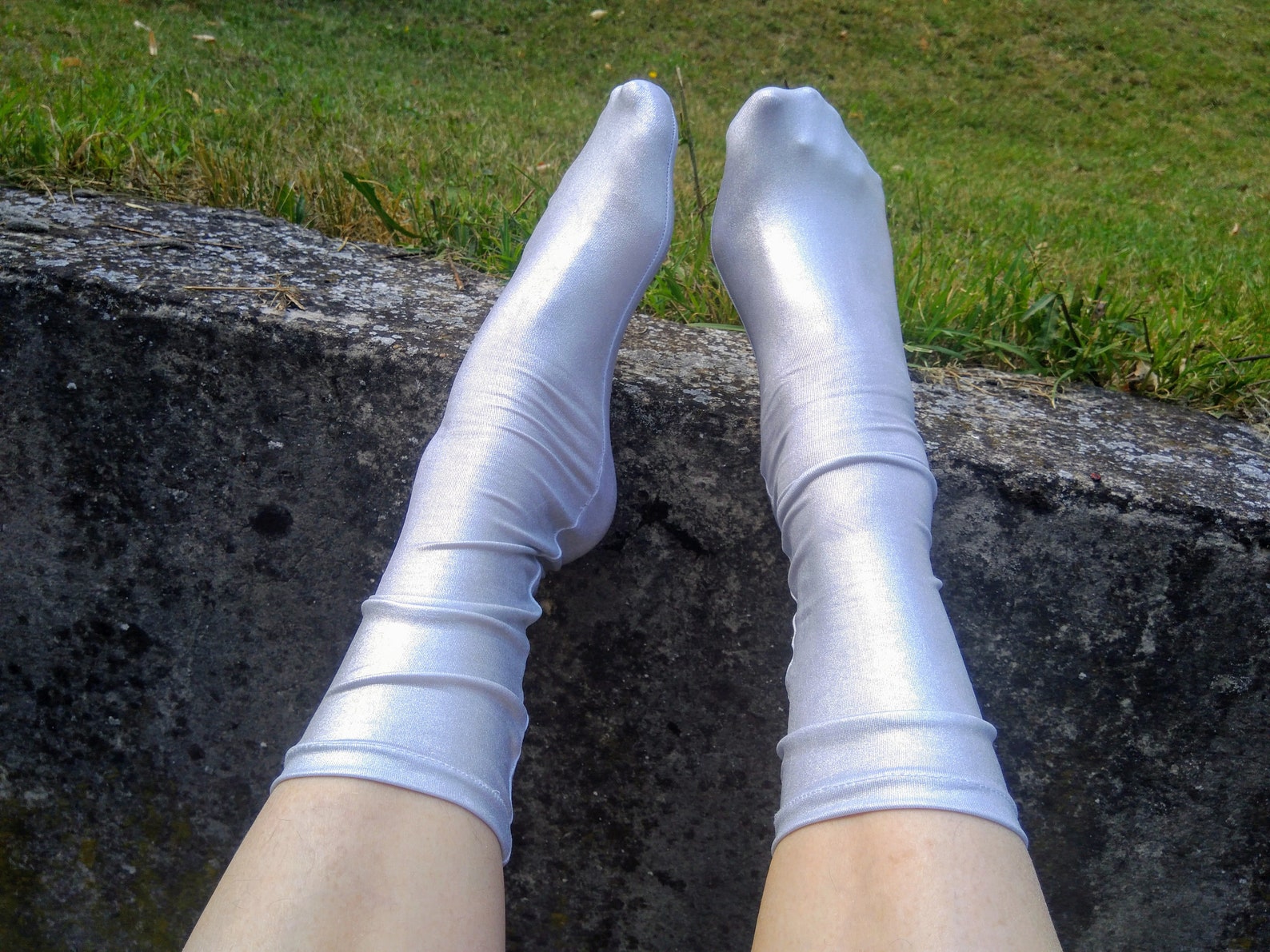 Glitter Holographic Stretchable Socks. Cute Silver Cool Ankle | Etsy