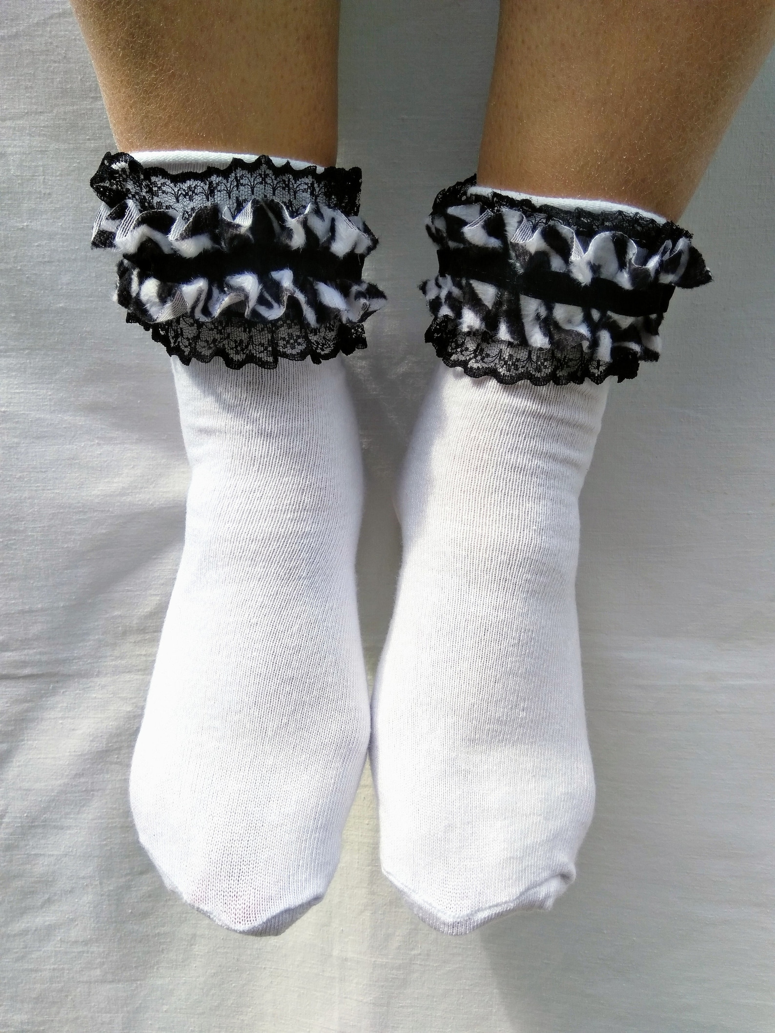 Cool Socks. White Cotton Funny Cute Novelty Lace Socks. | Etsy