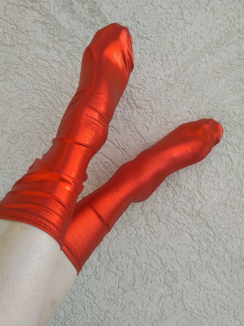 Glitter Holographic Stretchable Socks. Cute Red Cool Ankle - Etsy