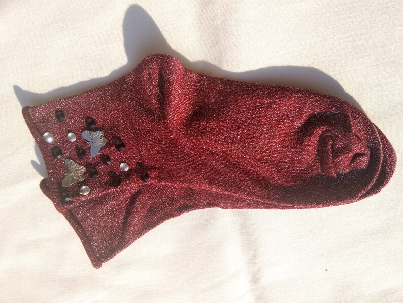 Red Socks. Cotton Lurex Cute Funny Socks. Mother's Day - Etsy