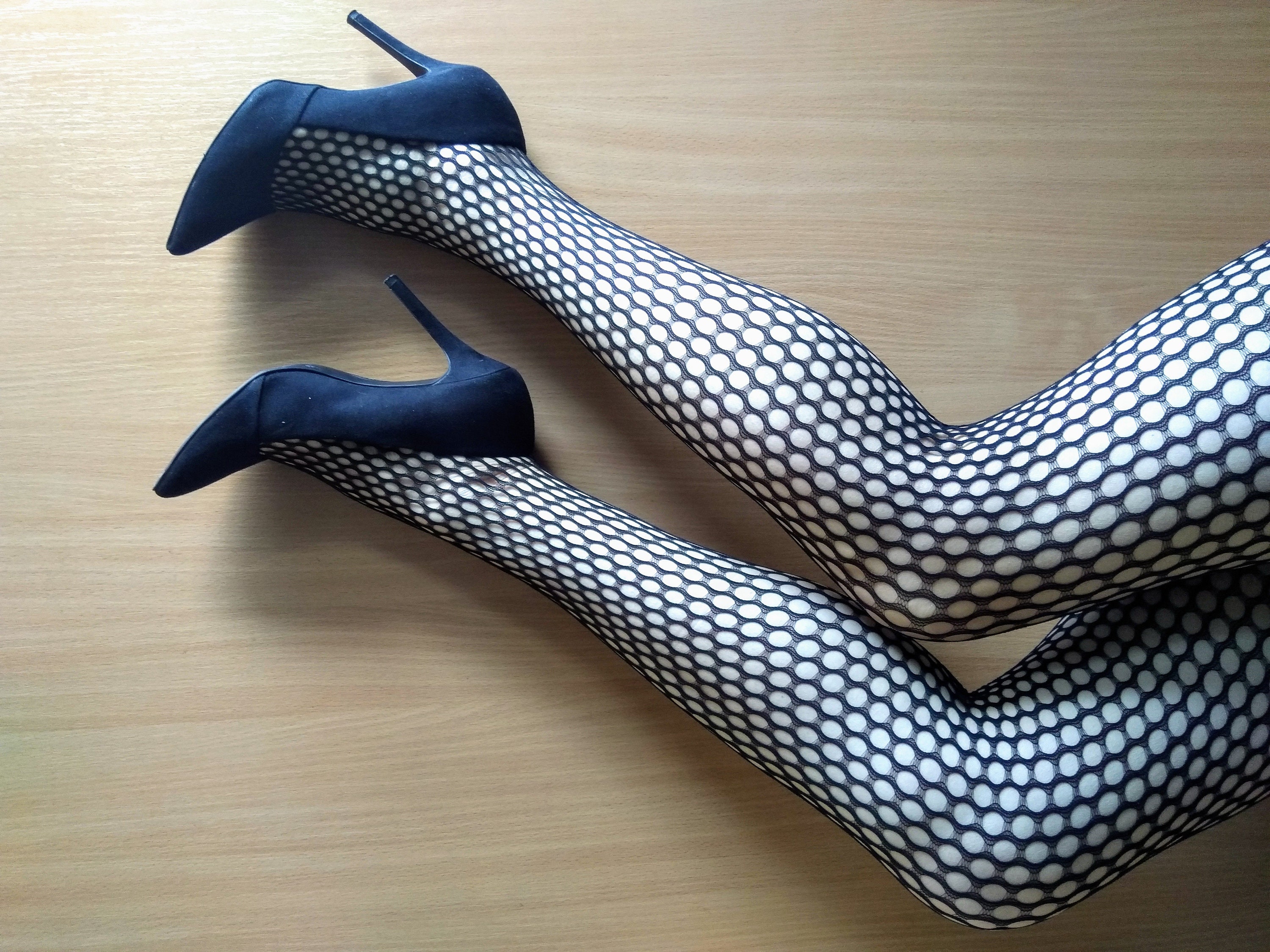 Knitted Fishnet Tights. Stretch New Sexy Mesh Black Tights. Mother's ...