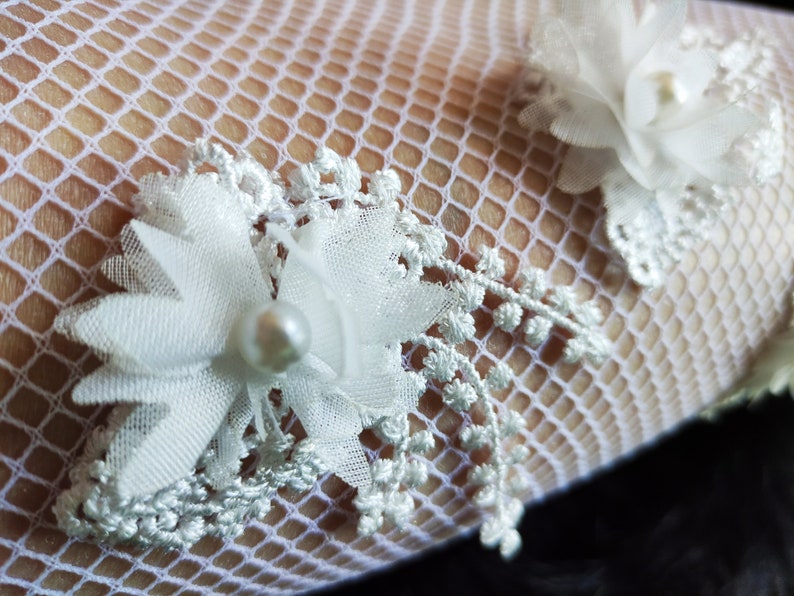 Embellished Tights for Women. White 3D Flower Pantyhose Bridal - Etsy