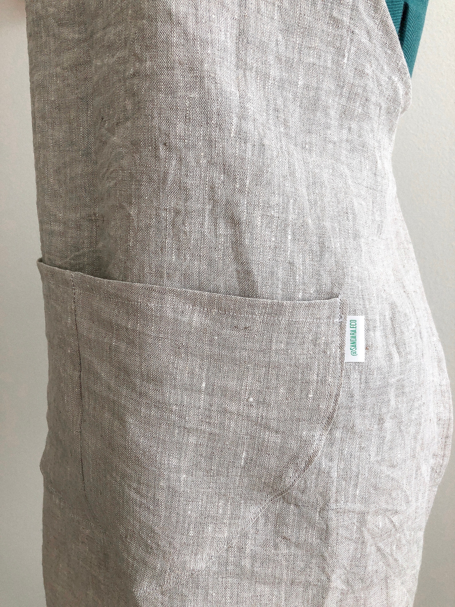 Linen Kitchen Apron With Pockets. Beige Apron. Washed Apron | Etsy