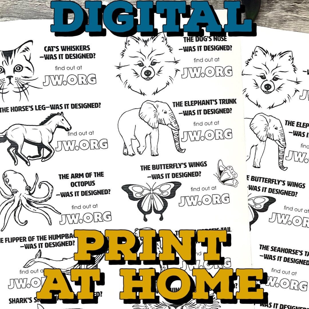 JW Printables, JW Letter Writing Stickers, Was It Designed Animal ...