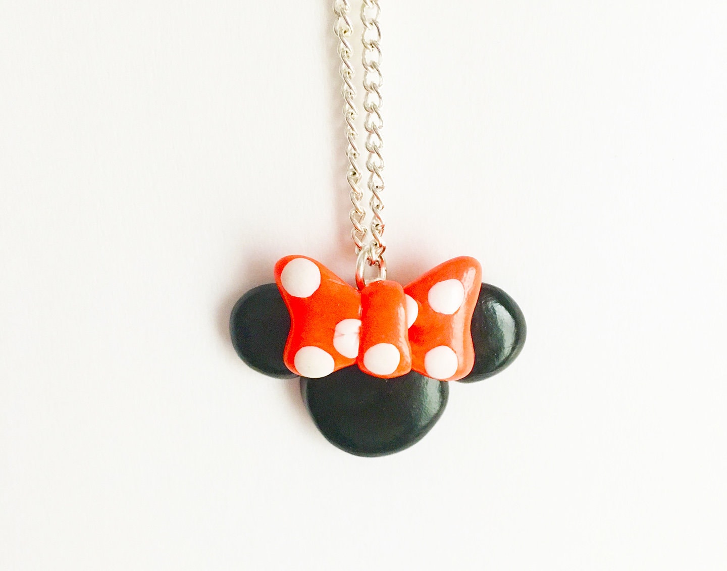 Minnie Mouse Pendant, Necklace Gift, Cartoon Pendant, Clay Jewelry ...