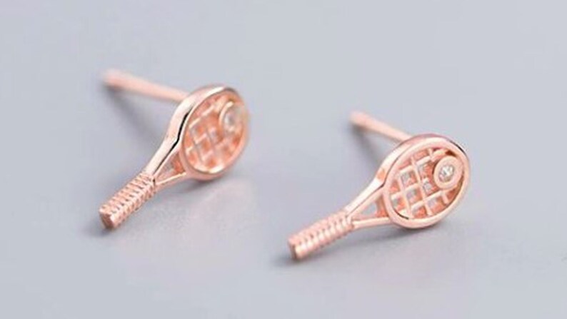 Tennis Rackets Stud Earrings, 14k Gold Sterling Silver, Tennis Gifts ...