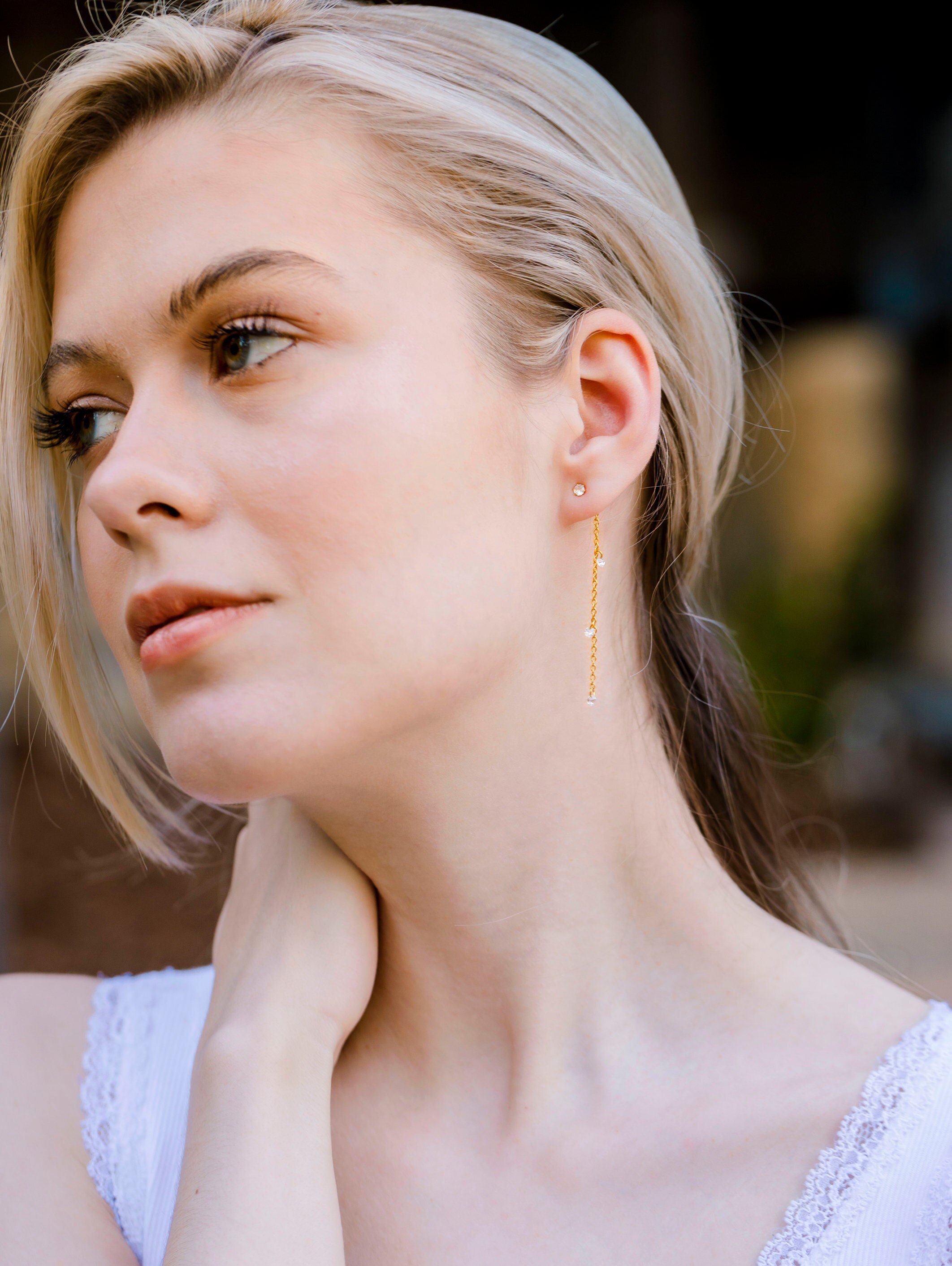 Dangle and Drop Earrings Diamond Drop Earrings Minimalist - Etsy