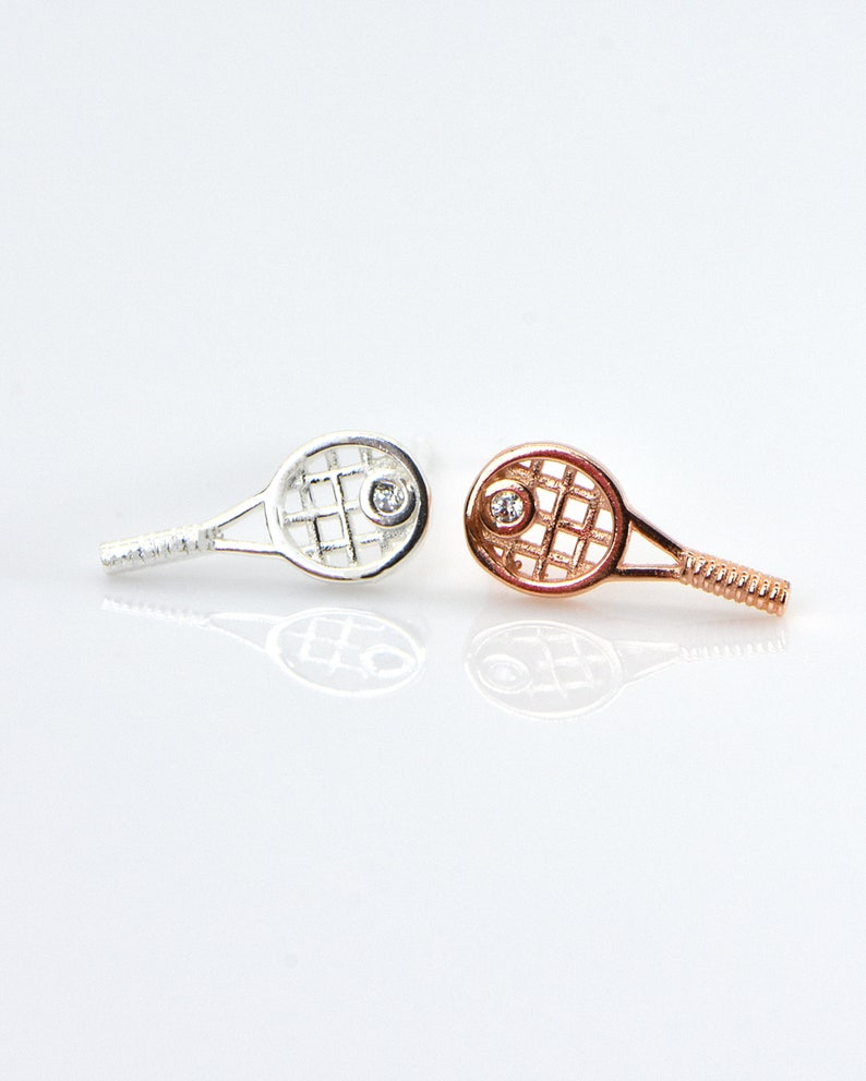 Tennis Rackets Stud Earrings, 14k Gold Sterling Silver, Tennis Gifts ...