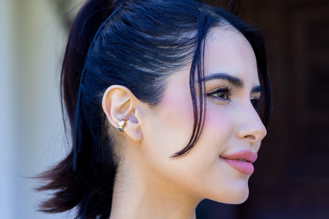 Crown Ear Cuff, Gothic Modern Mixed Metal Earcuff, 2 Tone, Non Pierced ...