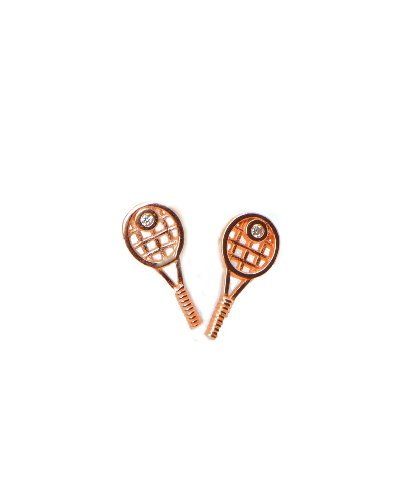 Tennis Rackets Stud Earrings, 14k Gold Sterling Silver, Tennis Gifts ...