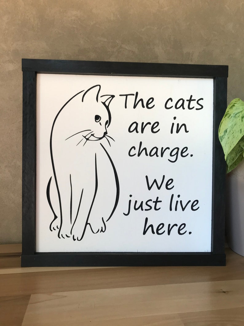 Framed cats Engraved Wood Sign | Etsy